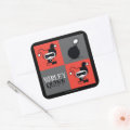 Chibi Harley Quinn Checker Pattern Square Sticker | Zazzle