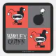 Chibi Harley Quinn Checker Pattern Square Sticker | Zazzle