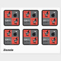Chibi Harley Quinn Checker Pattern Square Sticker | Zazzle