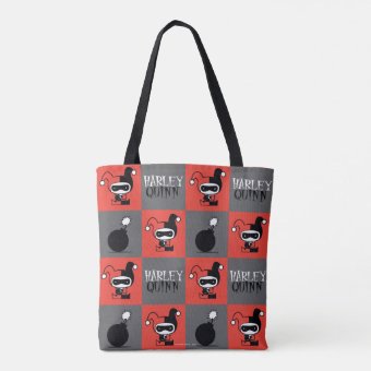 Chibi Harley Quinn Checker Pattern Tote Bag | Zazzle