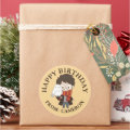 Chibi HARRY POTTER™ & Hedwig | Happy Birthday Classic Round Sticker ...