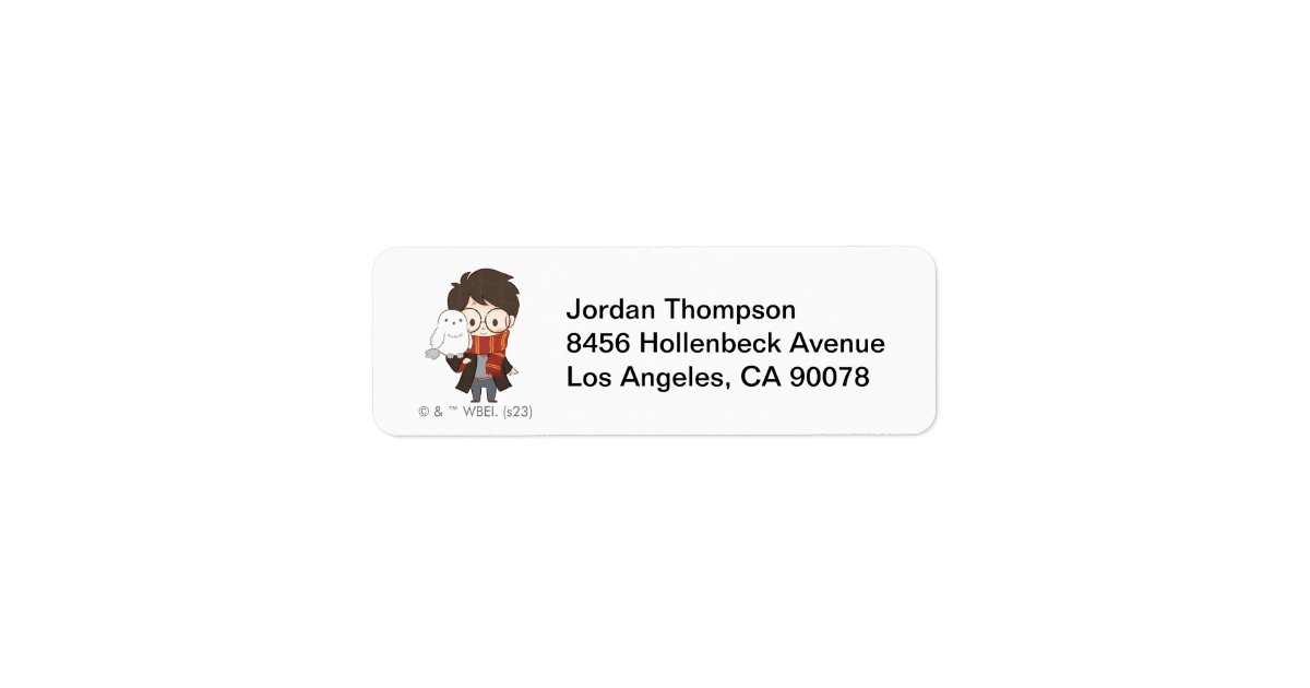 Chibi HARRY POTTER™ & Hedwig Label | Zazzle