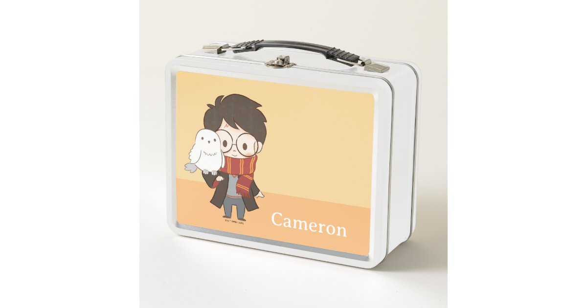 Chibi HARRY POTTER™ & Hedwig Metal Lunch Box | Zazzle