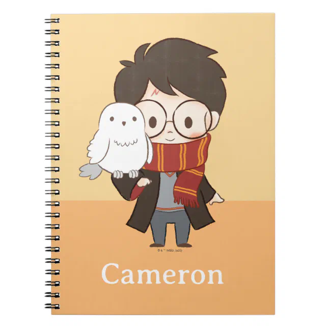 Chibi HARRY POTTER™ & Hedwig Notebook | Zazzle