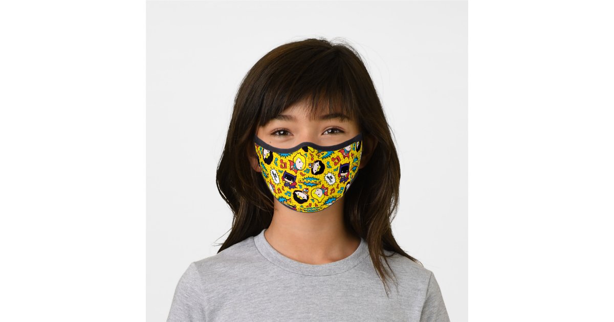 Chibi Heroine Dance Pattern Premium Face Mask | Zazzle