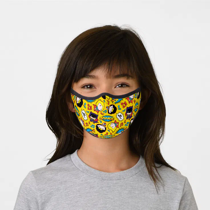Chibi Heroine Dance Pattern Premium Face Mask | Zazzle