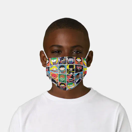Chibi Justice League Character Pattern Kids' Cloth Face Mask | Zazzle