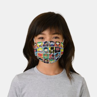Chibi Justice League Character Pattern Kids' Cloth Face Mask | Zazzle
