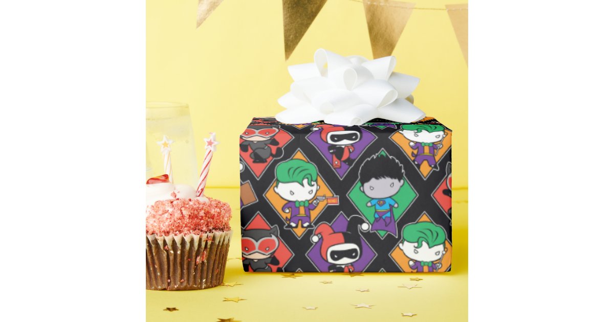 Chibi Justice League Villain Pattern Wrapping Paper | Zazzle