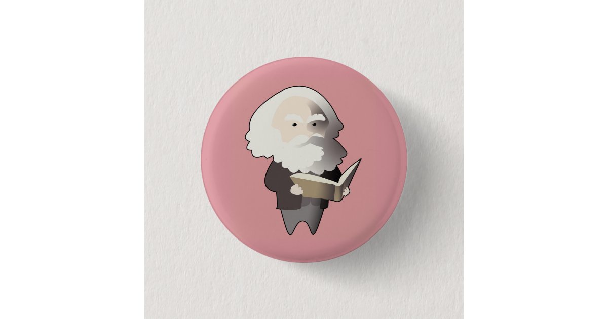 Chibi Karl Marx Button | Zazzle