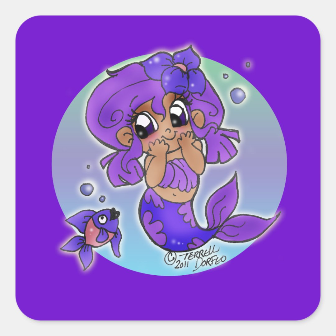 Chibi Mermaid Sticker | Zazzle
