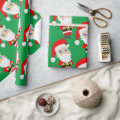 chibi santa claus button wrapping paper | Zazzle