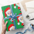 chibi santa claus button wrapping paper | Zazzle