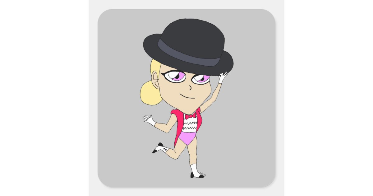 chibi square sticker | Zazzle