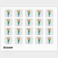 chibi square sticker | Zazzle