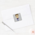 chibi square sticker | Zazzle