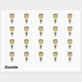 chibi square sticker | Zazzle