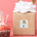chibi square sticker | Zazzle