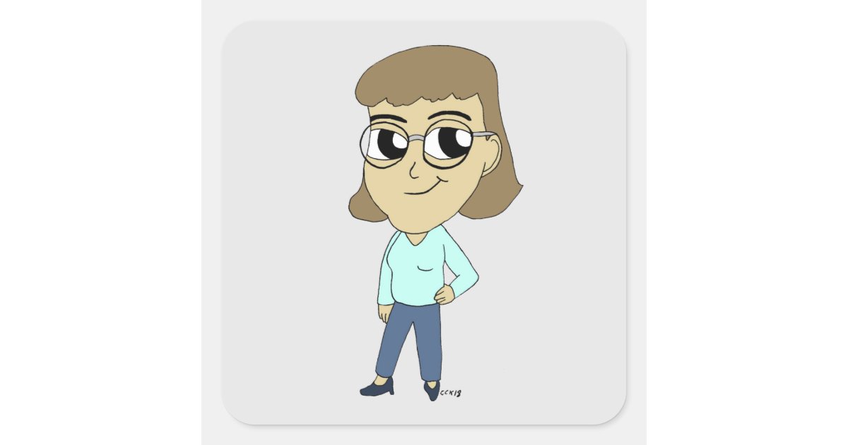 chibi square sticker | Zazzle