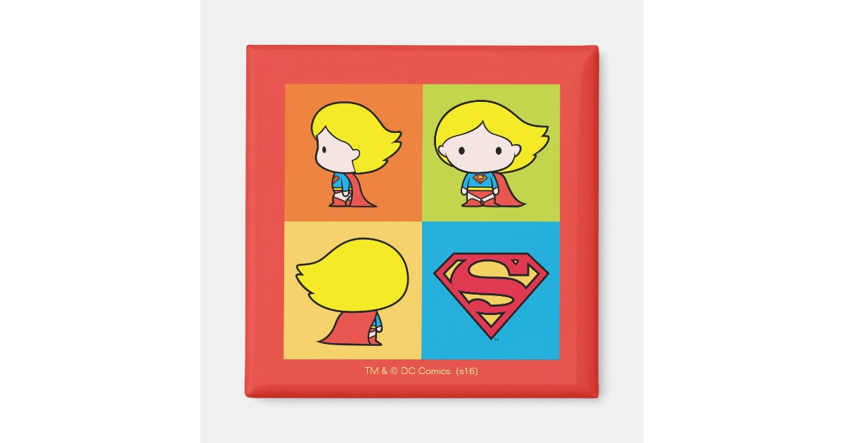 Chibi Supergirl Character Turnaround Magnet | Zazzle