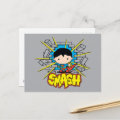 Chibi Superman Smashing Through Brick Wall Postcard | Zazzle