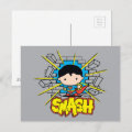 Chibi Superman Smashing Through Brick Wall Postcard | Zazzle