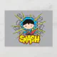 Chibi Superman Smashing Through Brick Wall Postcard | Zazzle