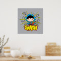 Chibi Superman Smashing Through Brick Wall Poster | Zazzle