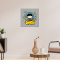 Chibi Superman Smashing Through Brick Wall Poster | Zazzle