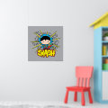 Chibi Superman Smashing Through Brick Wall Poster | Zazzle