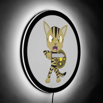 Chibi Warrior Cat LED Sign | Zazzle
