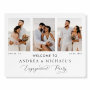 Chic 3 Photo Collage Engagement Party Welcome Sign | Zazzle