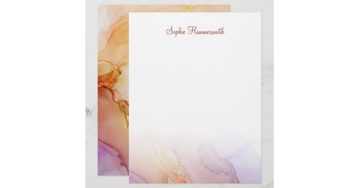 Chic Abstract Art Stationery Paper | Zazzle