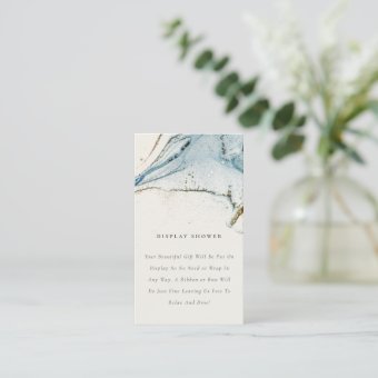 Chic Abstract Blue Gold Beach Display Baby Shower Enclosure Card | Zazzle