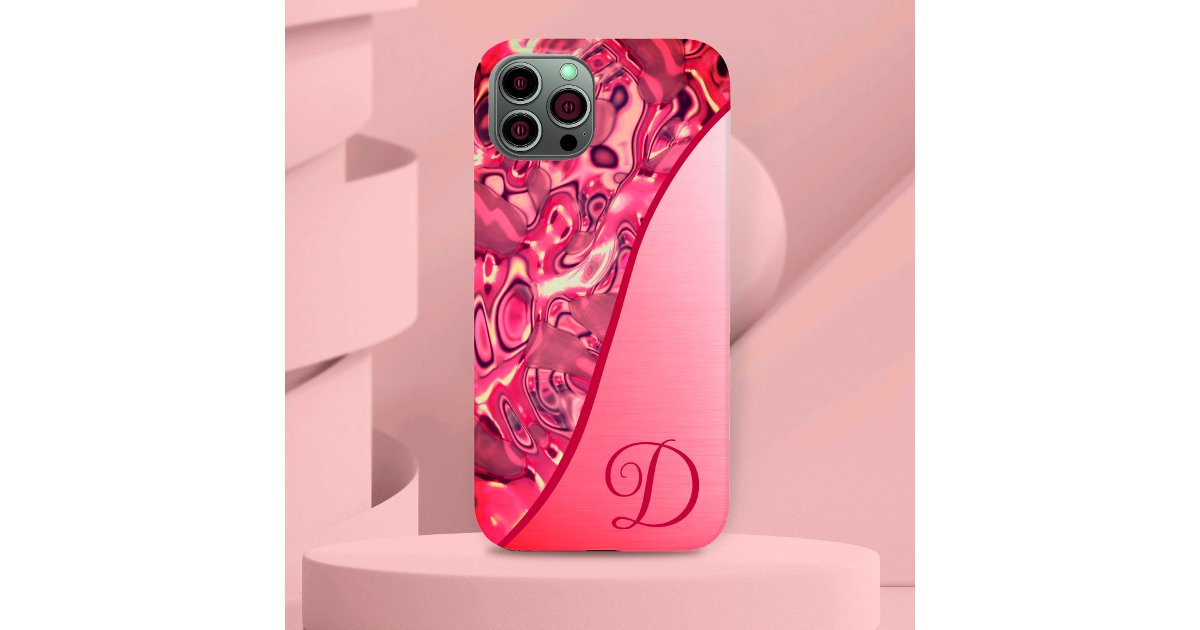 Chic Abstract Magenta Red Pink Colors Monogram Case-Mate iPhone Case ...