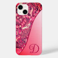 Chic Abstract Magenta Red Pink Colors Monogram Case-Mate iPhone Case ...