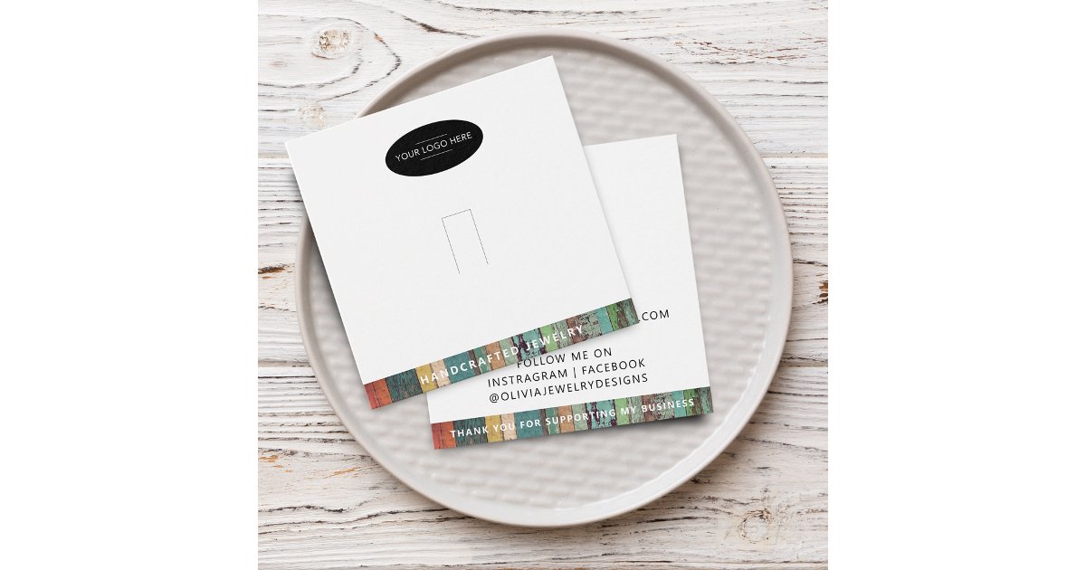 Chic Add Your Logo Ring Display Card | Zazzle
