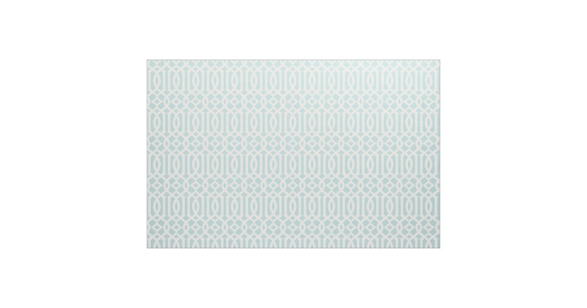 Chic Aqua and White Trellis Lattice Pattern Fabric | Zazzle