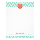 Aqua Modern Chevron Border Letterhead | Zazzle.com