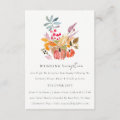 Chic Autumn Harvest Pumpkin Wedding Reception Enclosure Card | Zazzle