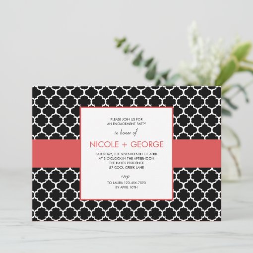 Chic Band General Party Invitation (Coral) | Zazzle