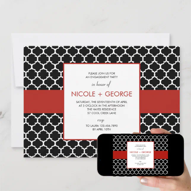 Chic Band General Party Invitation (Ruby) | Zazzle