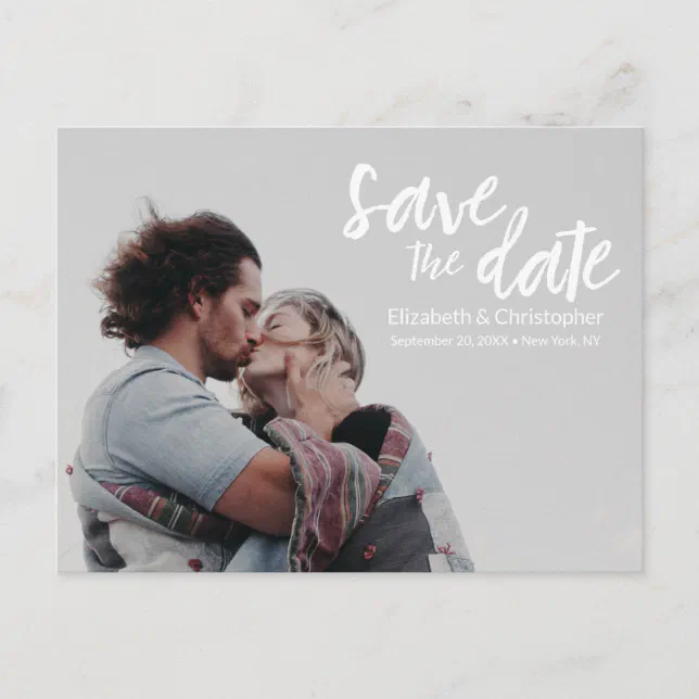 "Chic Beginnings" Customizable Save the Date Postc Announcement ...