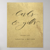 Chic, Black and Gold, Cards and Gifts Wedding Sign | Zazzle