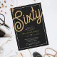 Chic Black and Gold Script 60th Birthday Invitation | Zazzle