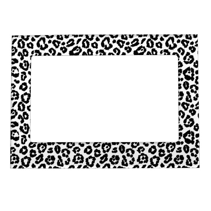 Chic Black and White Leopard Print Magnetic Frame | Zazzle.com