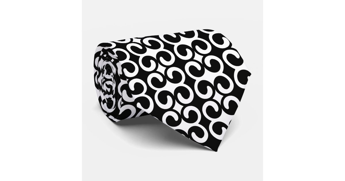Chic Black and White Pattern Neck Tie | Zazzle