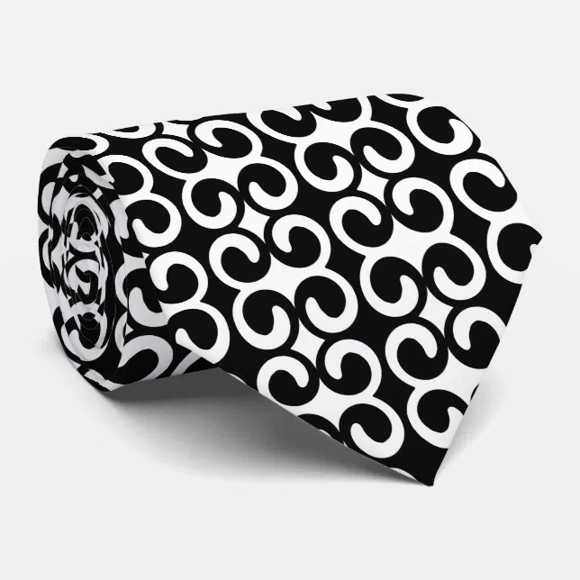Chic Black and White Pattern Neck Tie | Zazzle