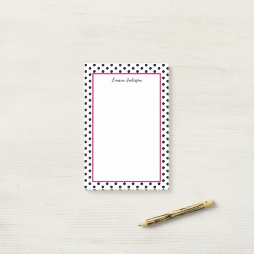 Chic Black and White polka dot Post-it Notes | Zazzle