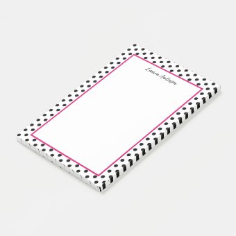 Chic Black and White polka dot Post-it Notes | Zazzle